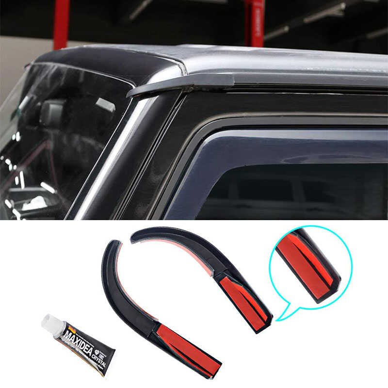 B82 2 Pcs Car Rain Gutter Extensions Roof Water Guard Diversion Channel ...