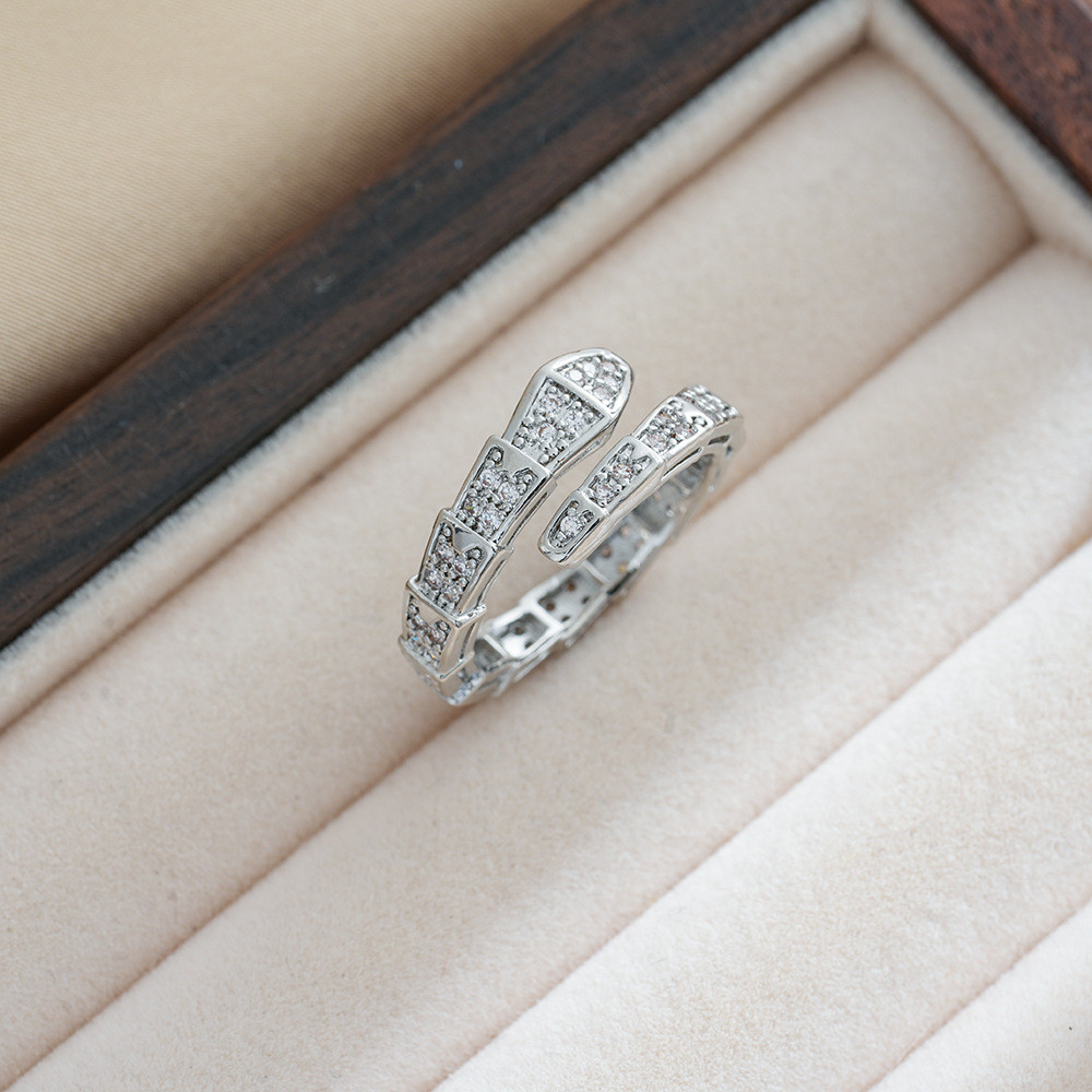 European American Light Luxury Snake-Shaped Snake Bone Ring Female ins ...