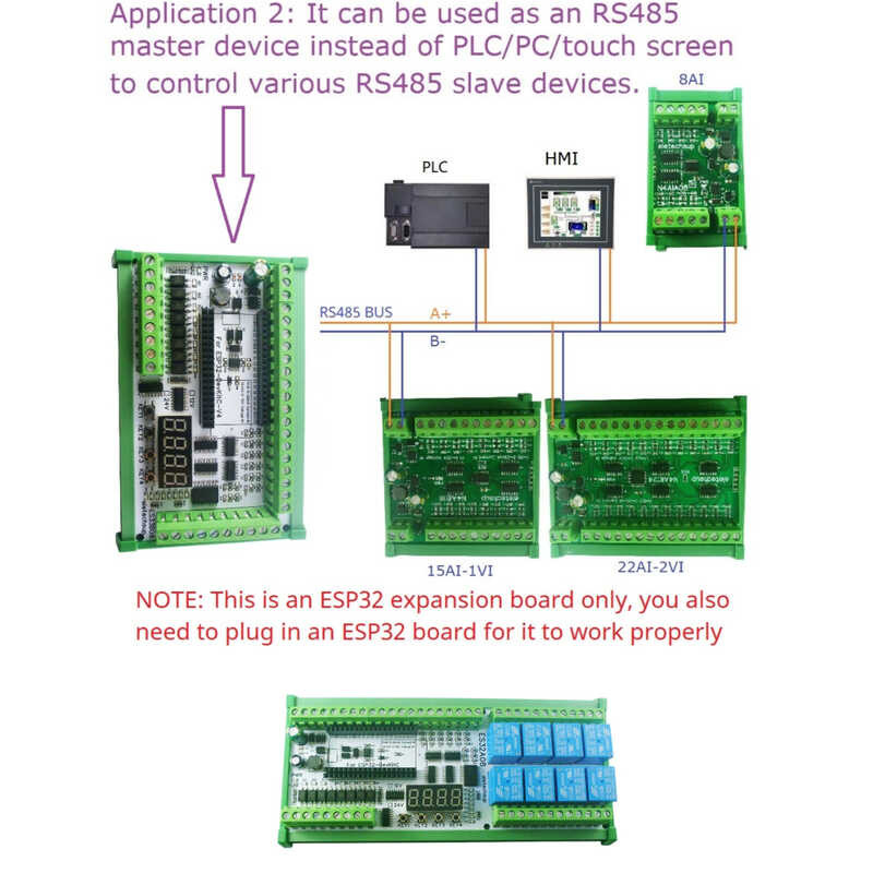 Esp Wroom 32 8ai 8di 8do Esp32 Expansion Board For Arduino Web Mqtt Ethernet Network Relay Diy 7461