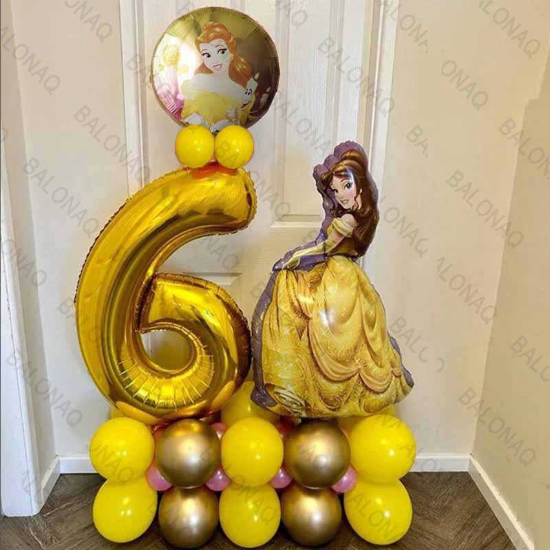 Princess Belle Beauty And Beast Theme Birthday Party Decoration Latex ...