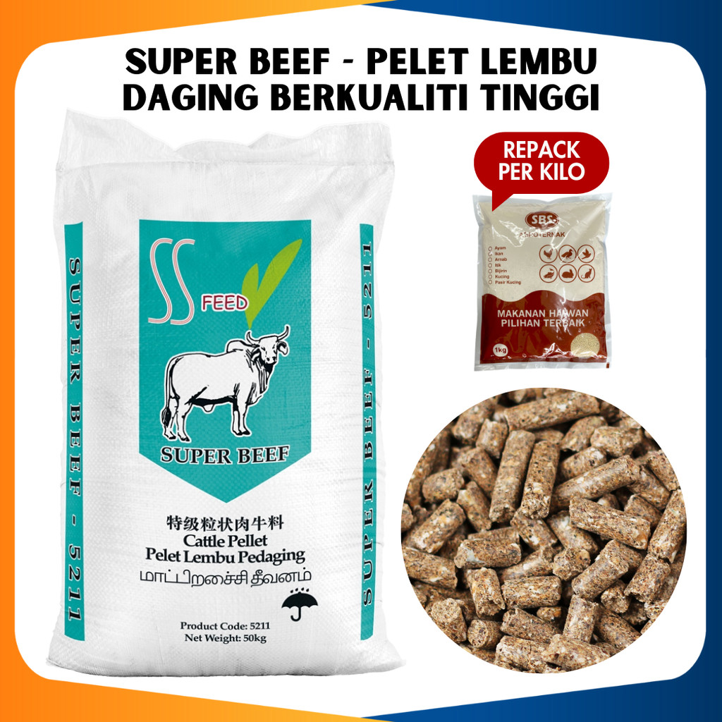 [10KG] [REPACK] [5211] Super BEEF CATTLE PELLETS PEDAGING FIGHTING ...