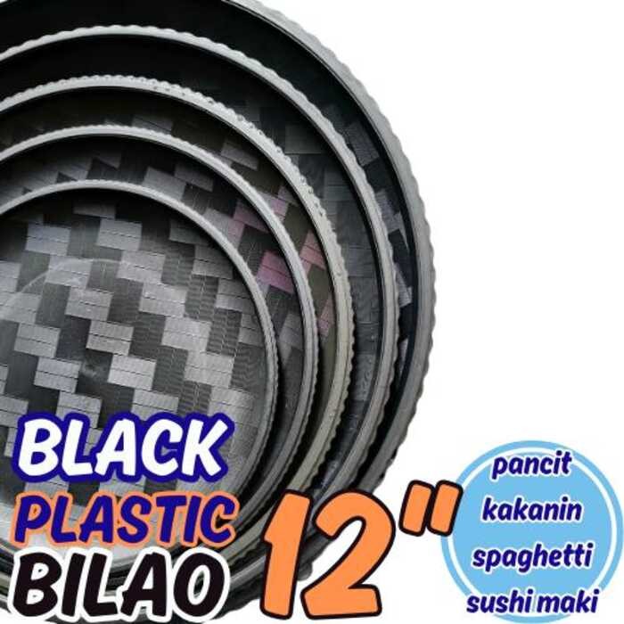 Moolah88 Plastic Black Bilao (Laki 12) Para Sa Party, Platter, Sushi ...