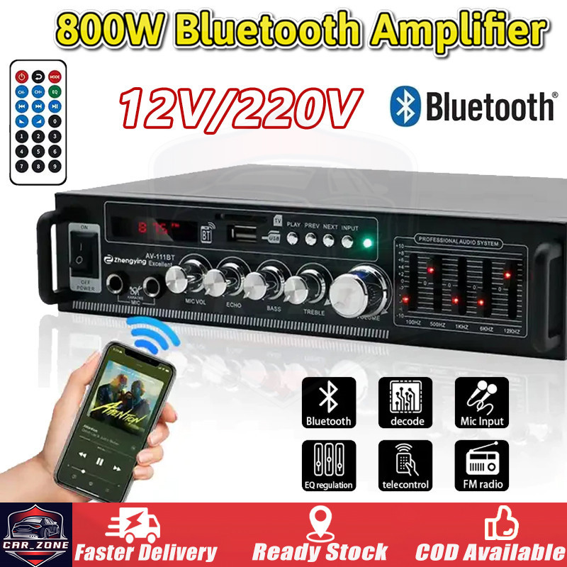 AV-111BT or 333BT 800W Bluetooth 5.0 Amplifier for Speaker 2.0Channel ...