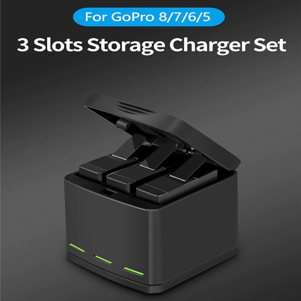 ♑ ⊙ TELESIN Rechargeable Go Pro Hero 8 Battery Charger Case for GoPro ...