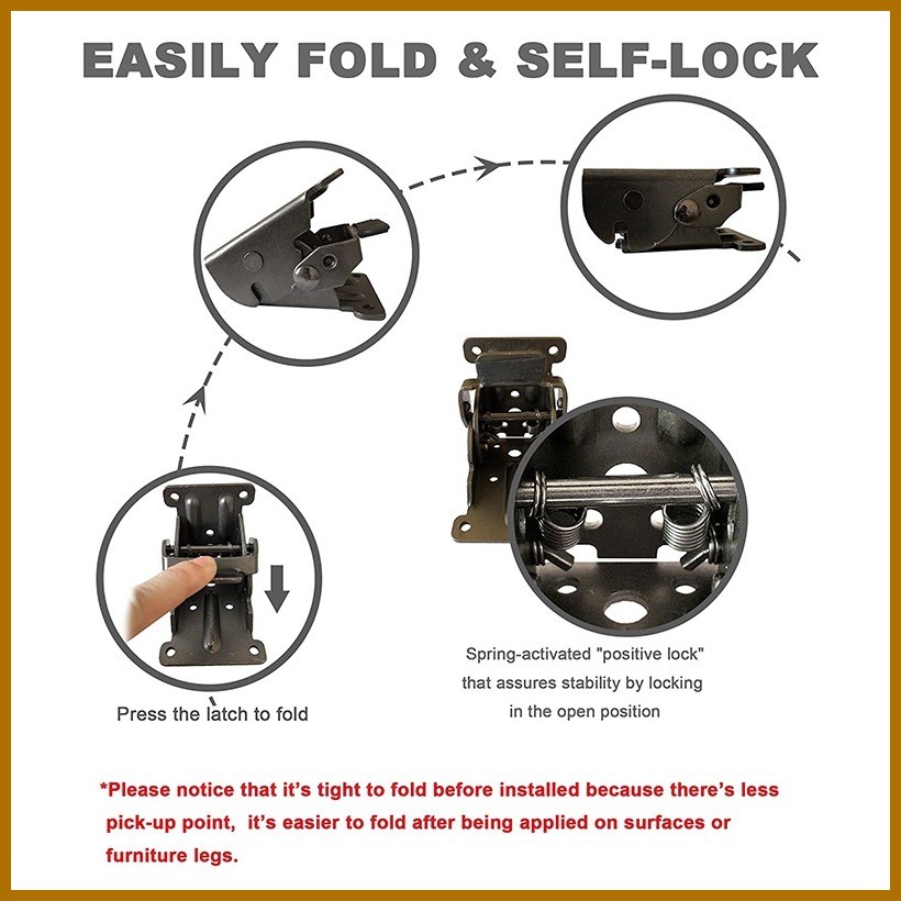 Folding Hinge Self-Lock Hinge Hardware Table Hinge for Folding ...