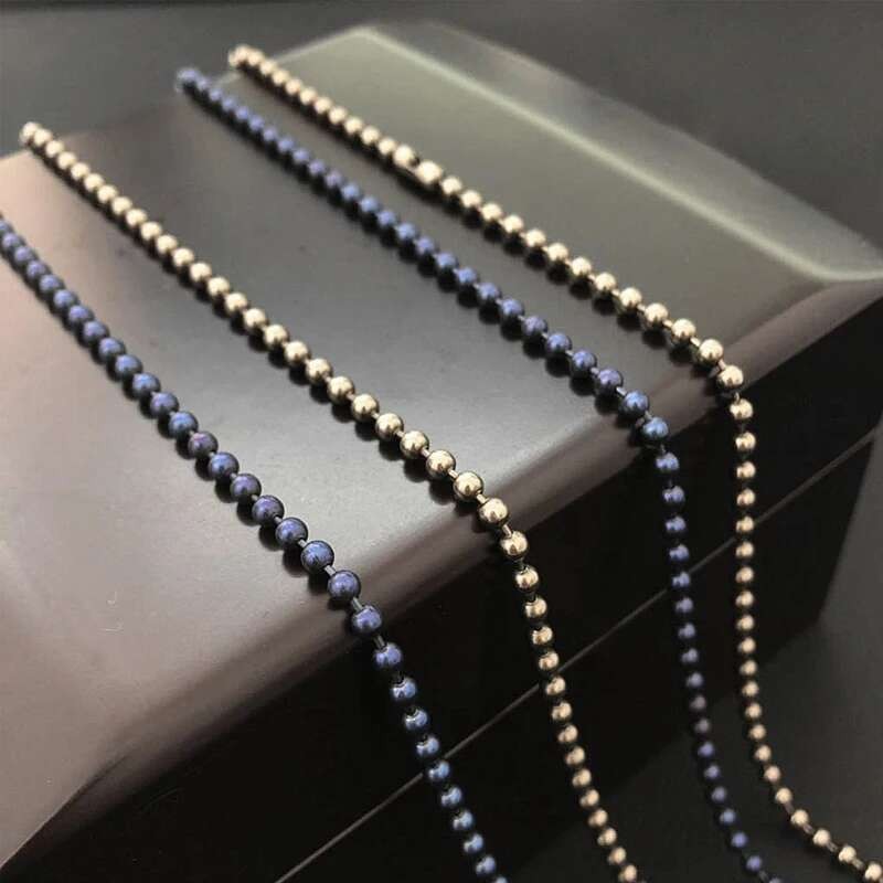 Just titanium Military Dog Tag Chain 26 inch - 3.0 mm Ball Necklace for ...