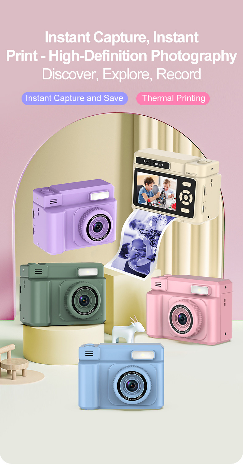 D15 children's Polaroid printing camera, retro portable photo and video ...