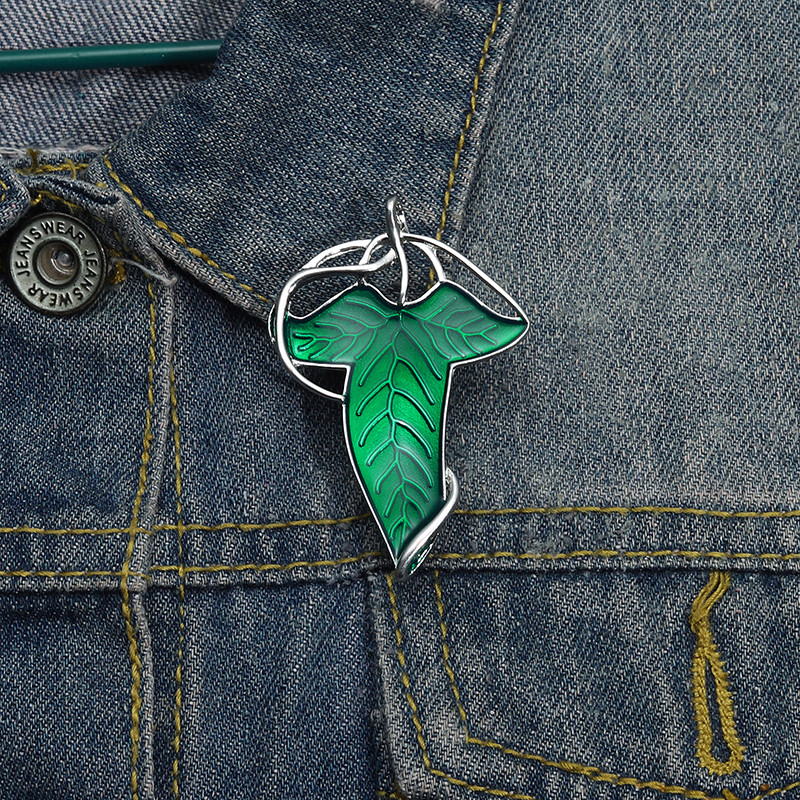 The Lord of The Rings Brooch Movie Elf Leaf Pin Lapel Badges Metal Pins ...