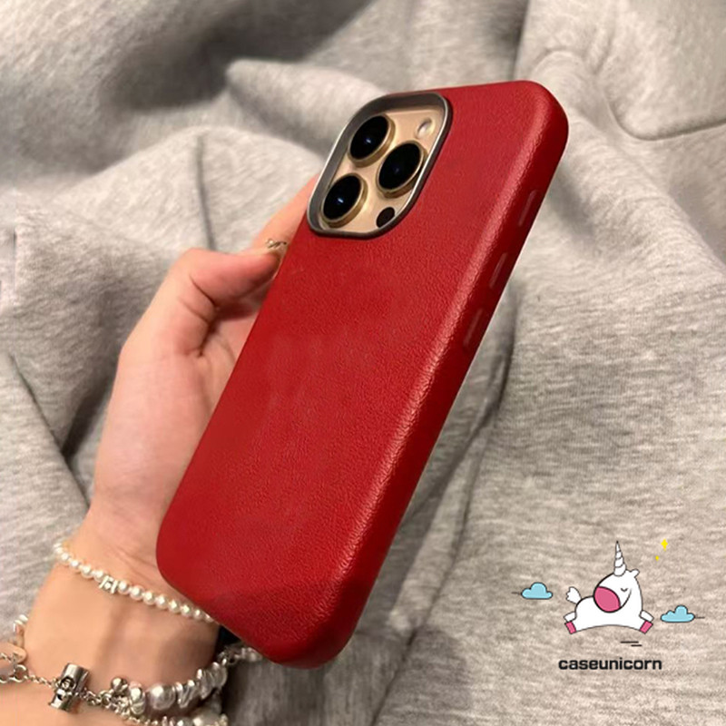 Luxury Simple Wine Red Solid Color Case Compatible for IPhone 16 12 13 ...