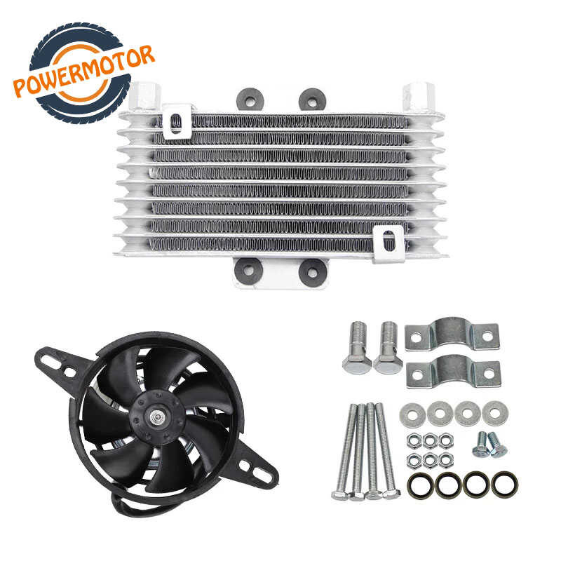 Motorcycle 5 Engine Aluminum Cooler+Fan Coog Radiator 125Ml Universal ...