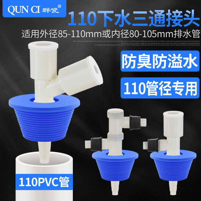 110PVC pipe drainage three-way, one split two-way sealing plug joint ...
