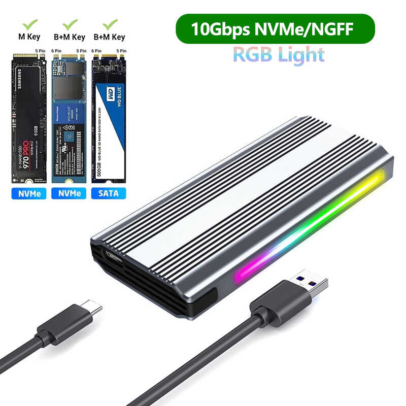 Enclosure NVMe USB Type C Gen2 10Gbps PCIe SATA NGFF 5Gbps M.2 NVME ...