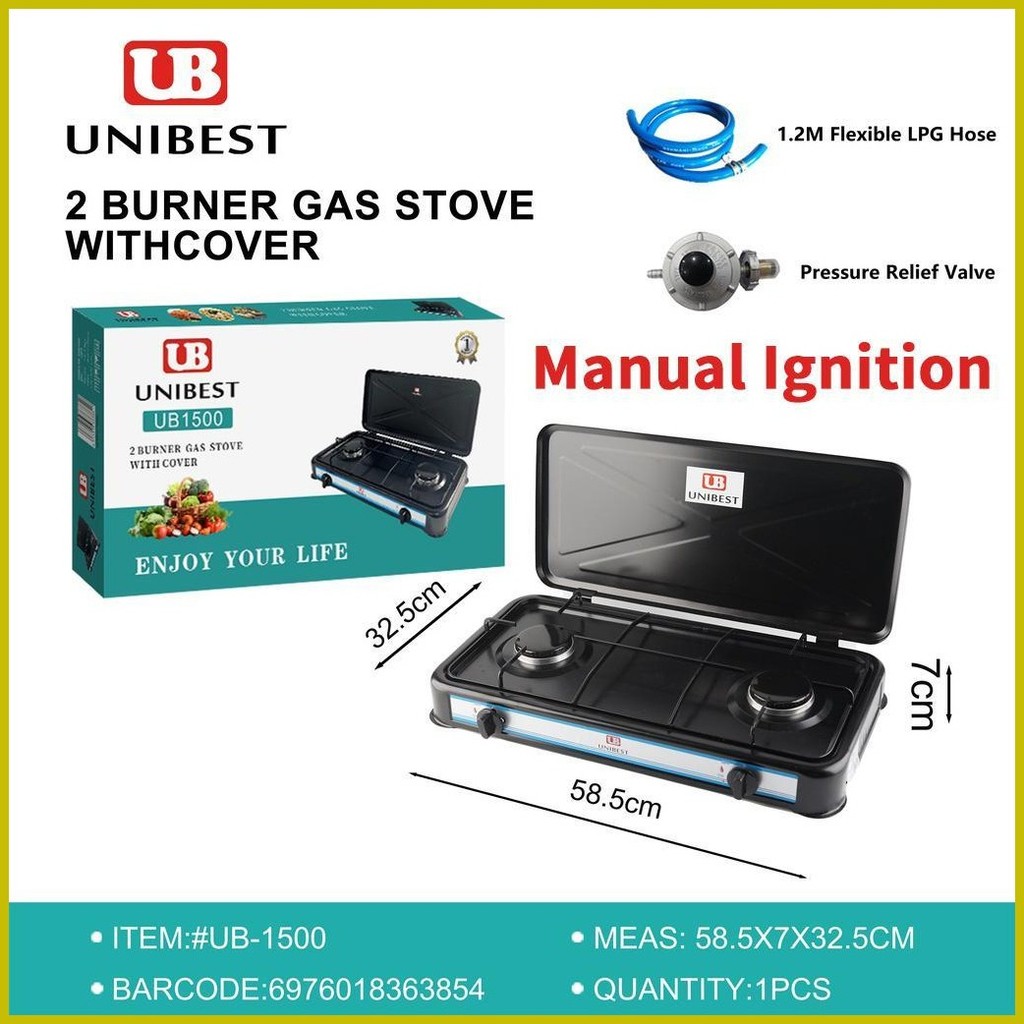 Double-Head Gas Stove Heavy Duty Powerful Stove Portable 2 Burner Gas ...