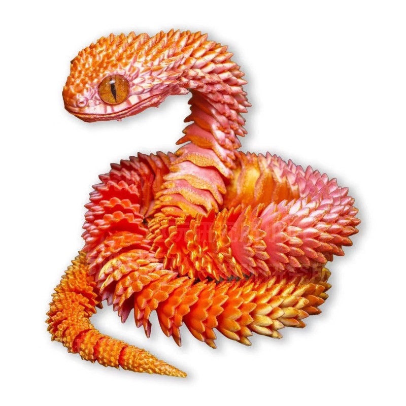 30CM Action Figure 3D Printed Snake Articulated Bush Viper Toy-Dragon ...