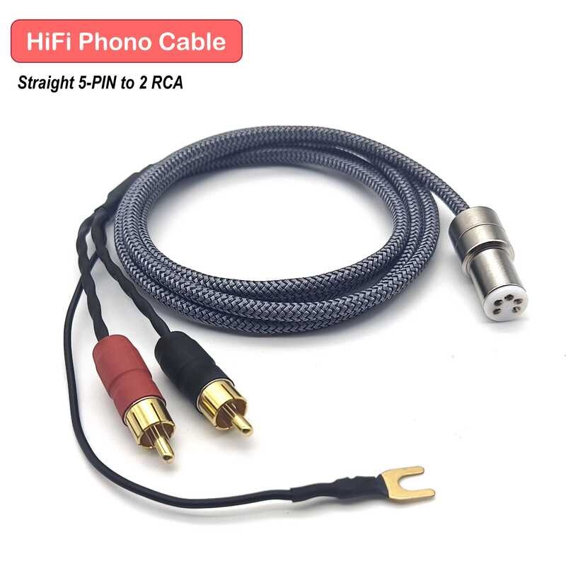 High-Fidelity Audio Video 5-Pin To 2 RCA Plug Audiophile Grade Vinyl ...