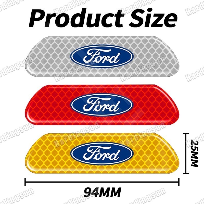 4Pcs Ford Car Door Reflective Sticker Scratch Protection Sticker Safety ...