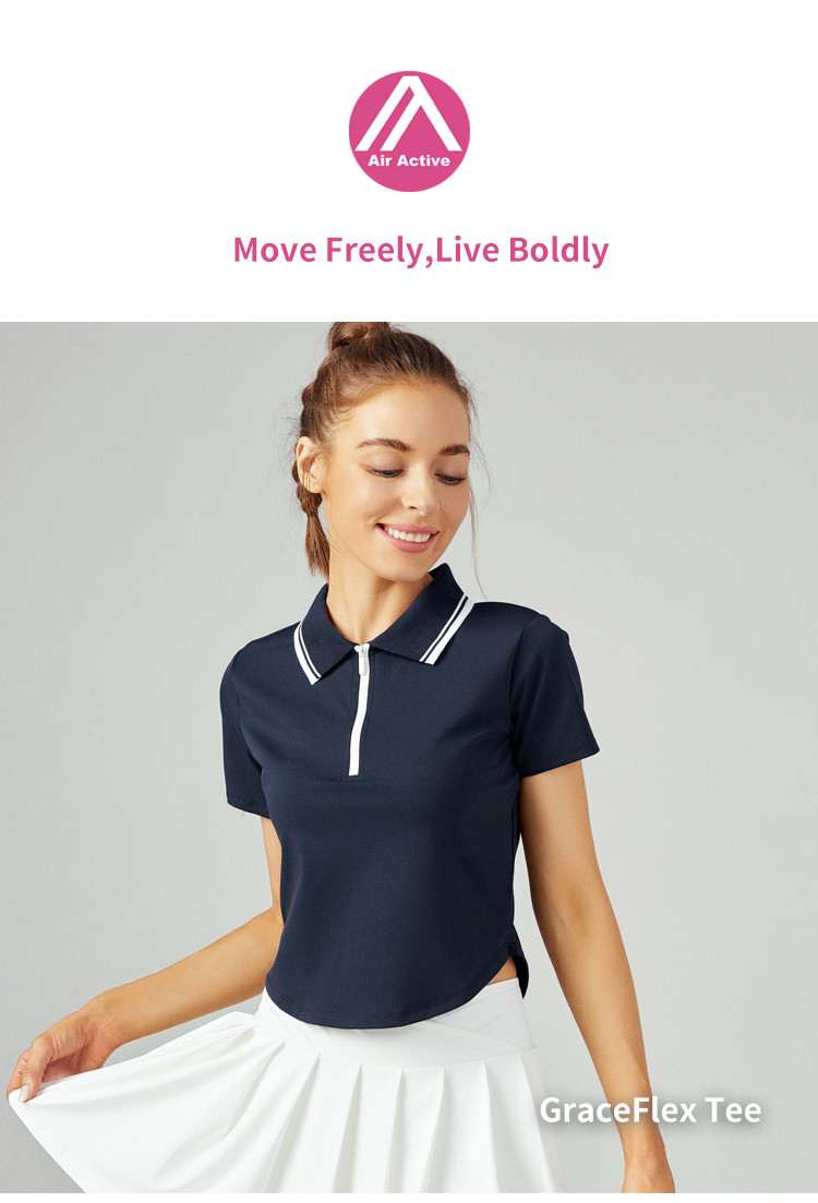 AirActive GraceFlex Tee Womens Polo Short Sleeve Sports T-Shirt ...