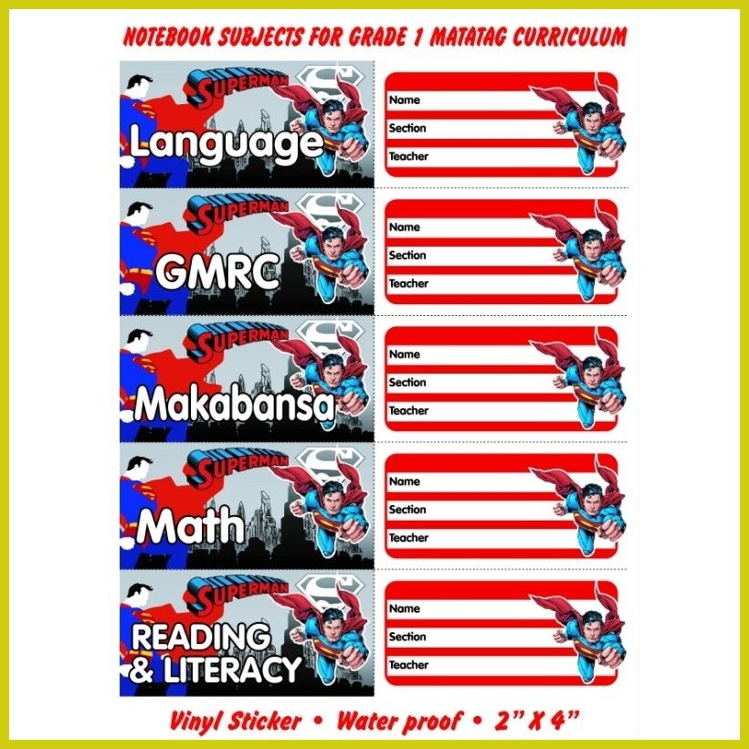 ∯ SUBJECT STICKER Grade 1 MATATAG CURRICULUM SY:2024-2025 | Shopee Philippines
