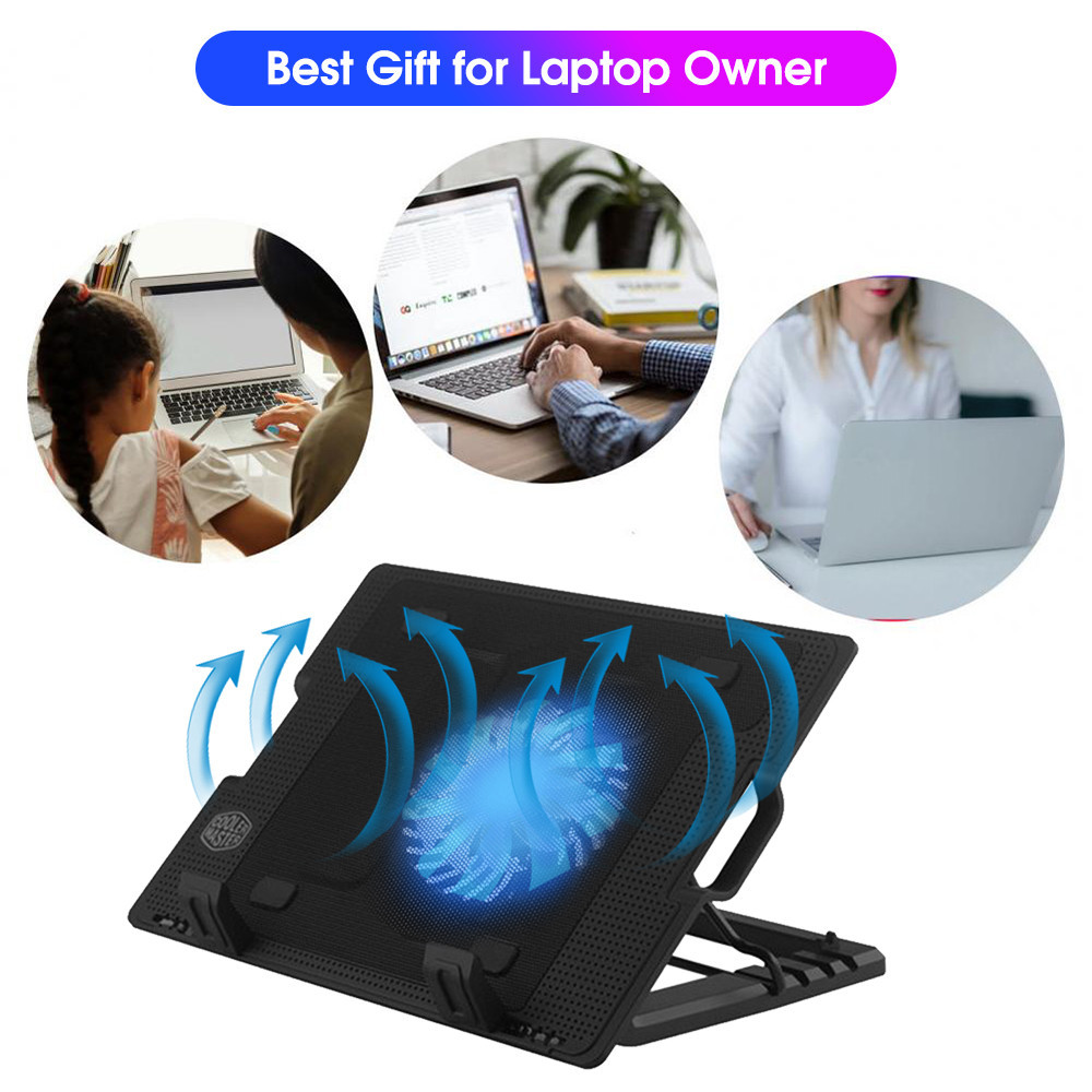 2 / 6 Fan Laptop Stand With Cooling Fan Universal Adjustable with Led ...