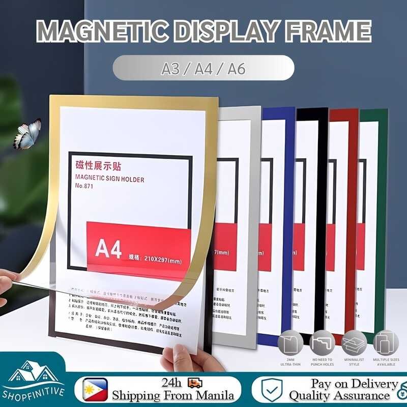 A4/A6/A3magnetic Picture Frame Photo Certificate Framework Wall Sticker Magnetic | Shopee ...