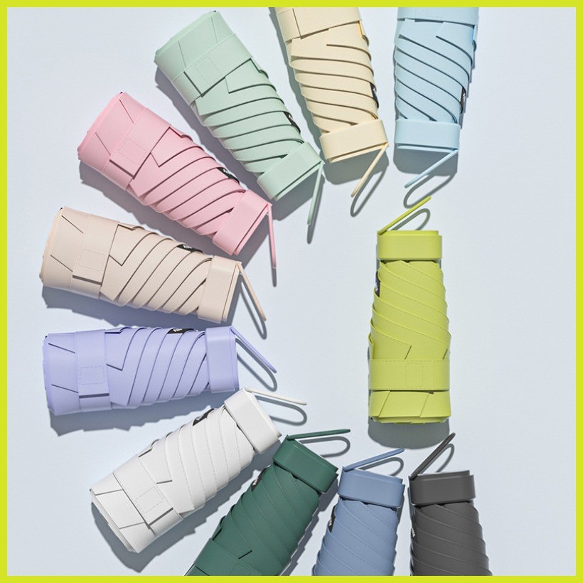 ️ ┘ Macaron color UV-Resistant Sunshade Umbrella Portable Mini ...