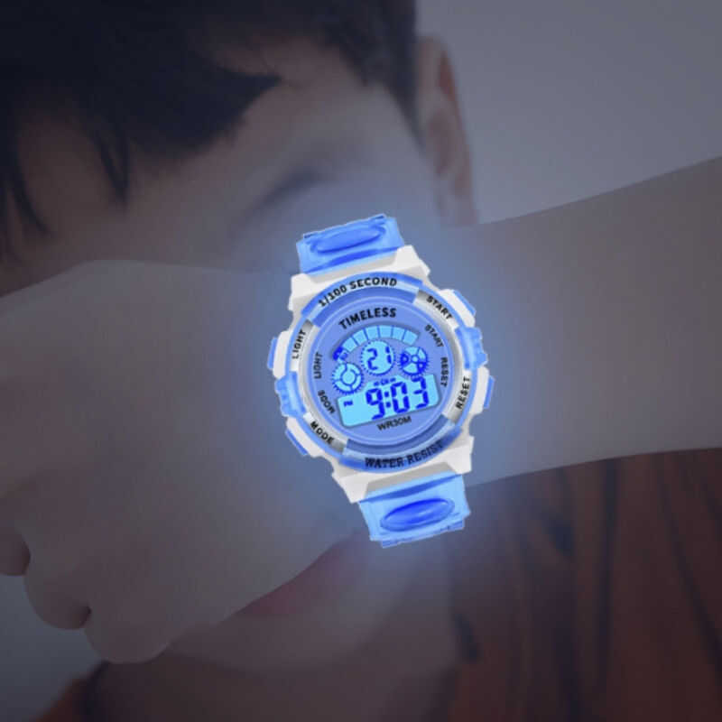 【Prettyset】Kids Luminous Watches LED Colorful Flash Digital Waterproof ...