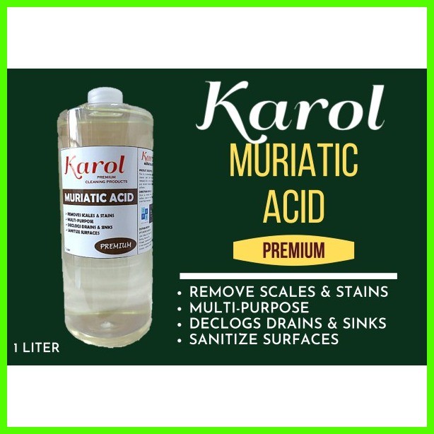 KAROL Muriatic Acid 1 Liter (Swimming Pool, Floor, Bathroom, Tiles ...