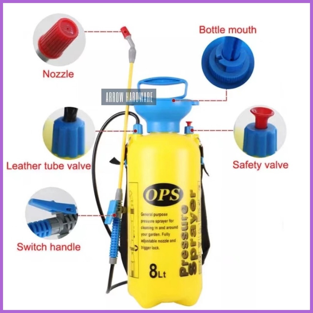 Handy 5L/8L Pressure Sprayer Compressed Air Spray Garden Sprayer Pump ...