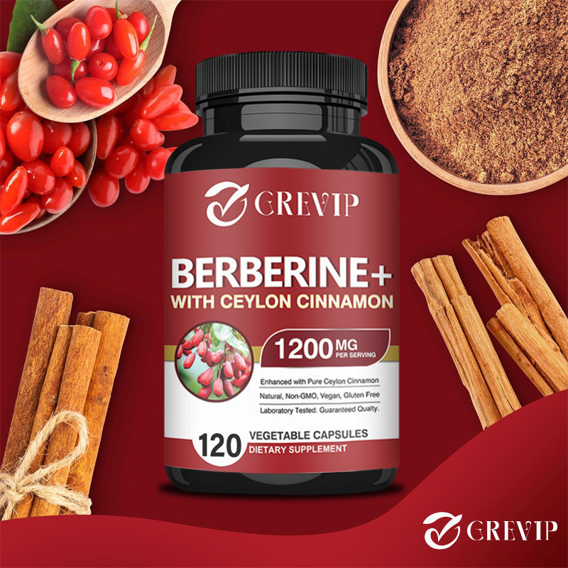 GREVIP Berberine HCl 1200 mg + Ceylon Cinnamon 200 mg - Heart Health ...