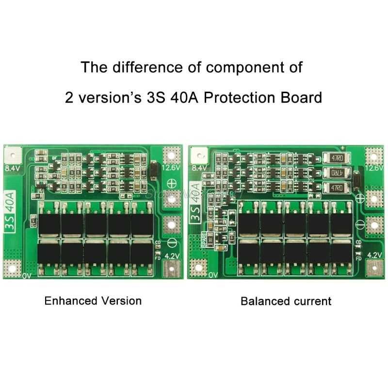 3 strings of 11.1V 12.6V 18650 lithium battery protection board can ...