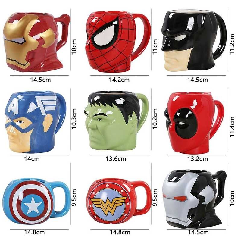 Ceramics 450-500ml Avengers Iron Man The Hulk er Captain America Batman ...