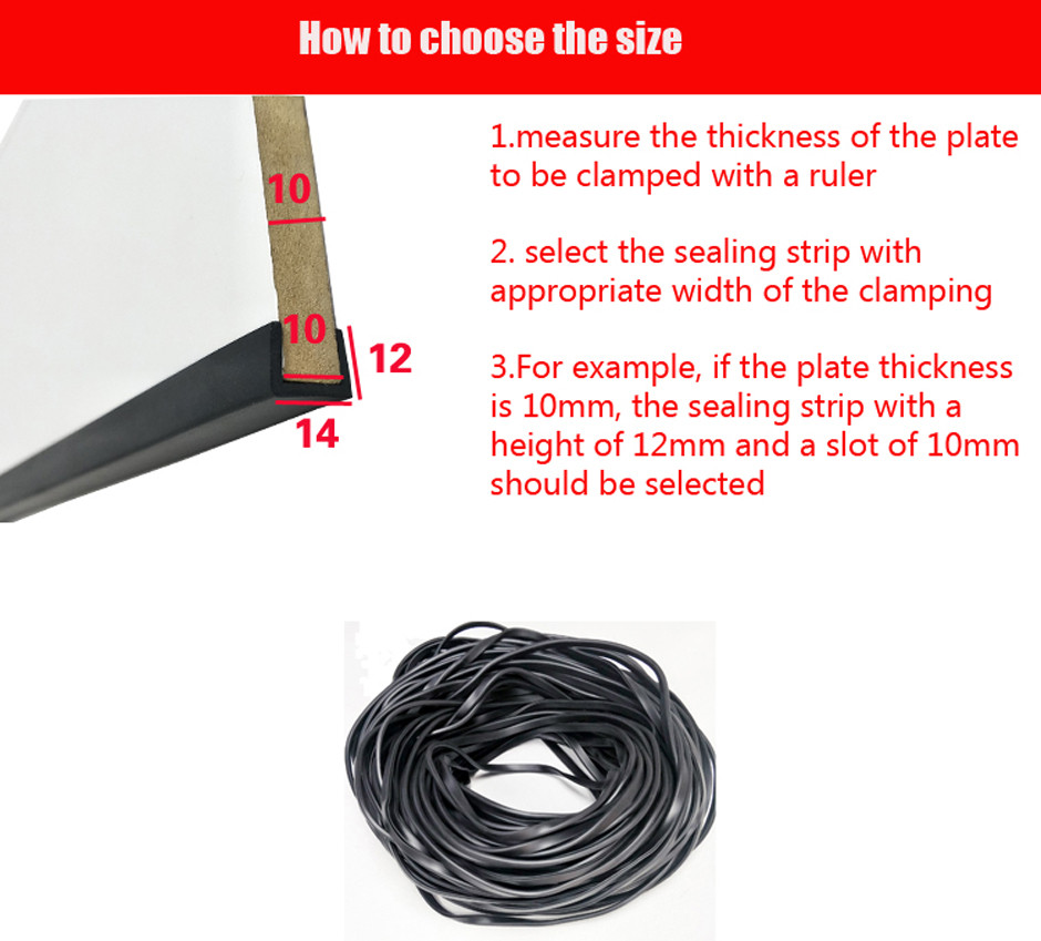 10M U-Shaped Rubber Edging Sealing Strip Guard Plate Mechanical Sealant ...