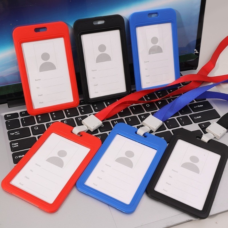 Company Employees Staff ID Tag Cover/Work Card Sleeve with Lanyard Rope ...