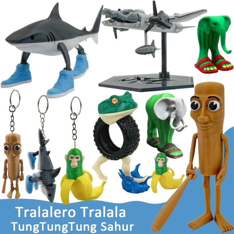 Tung Tung Sahur Articulated 3D-Printed Figure - Poseable Desktop ...