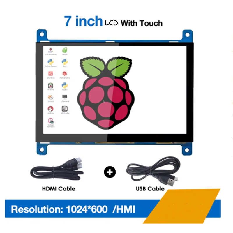 7 Inch DSI Raspberry Pi HDMI Capacitive Touch Display 1024*600 LCD Monitor For Rpi 4B+ | Shopee ...