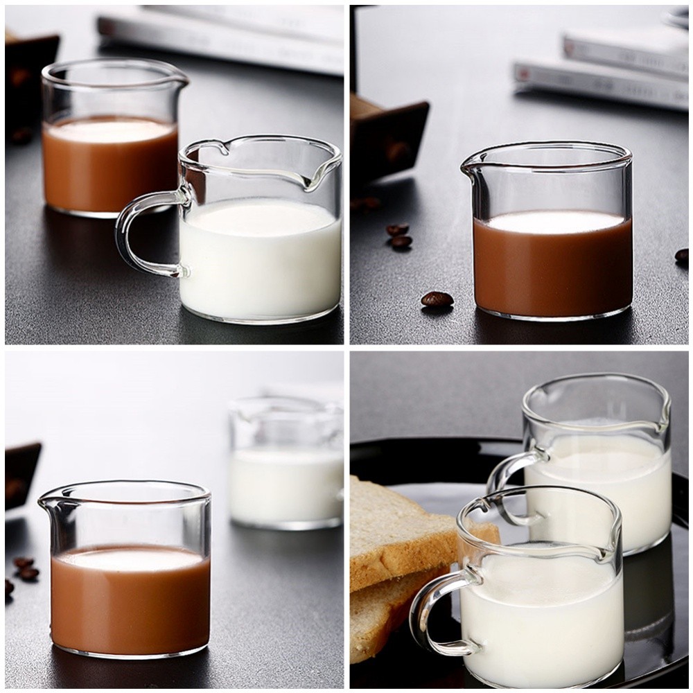 75ml Heat-resisting Glass Espresso Measuring Cup Double Mouth Glass ...