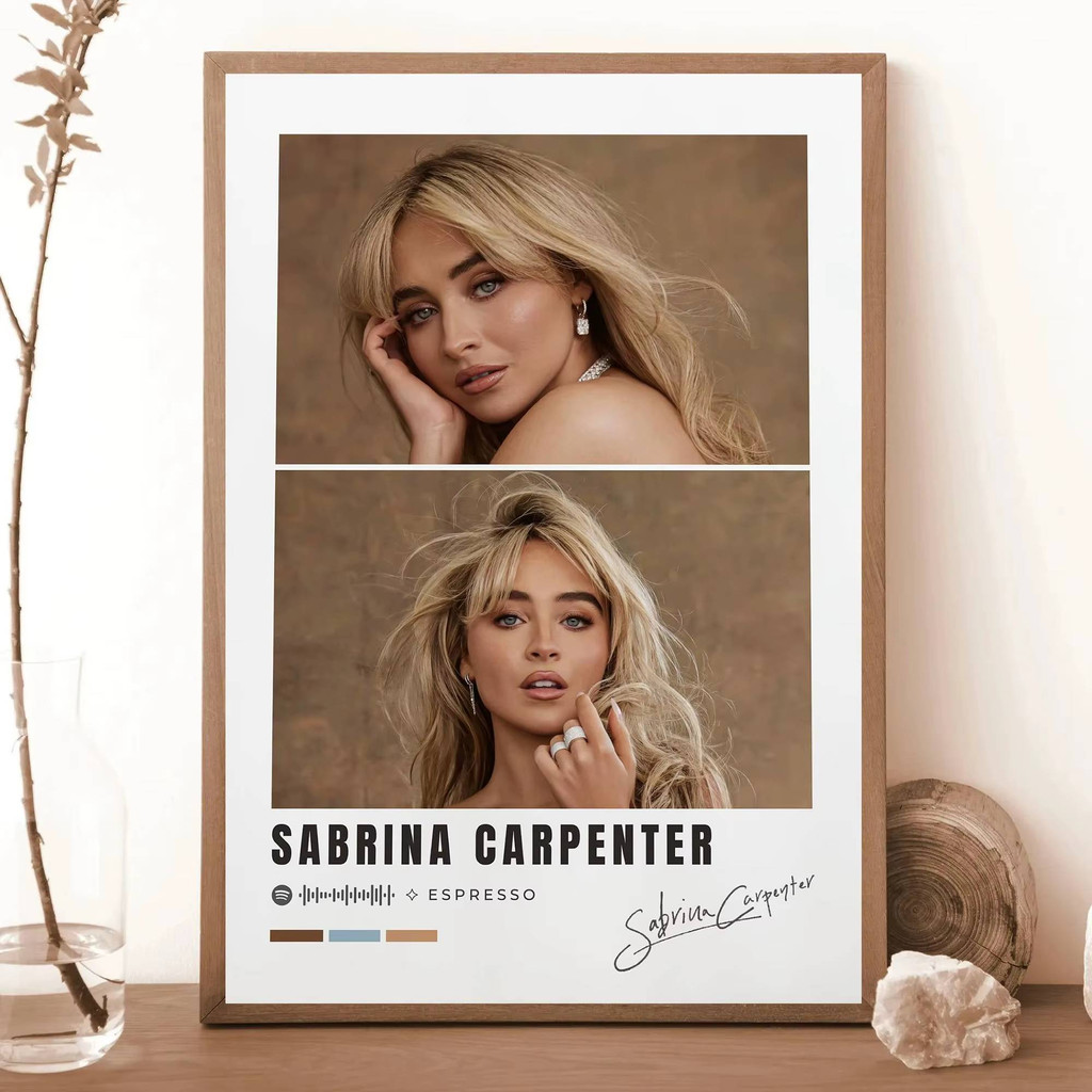 Modern Fashion Singer Sabrina Carpenter portrait Poster Canvas ...