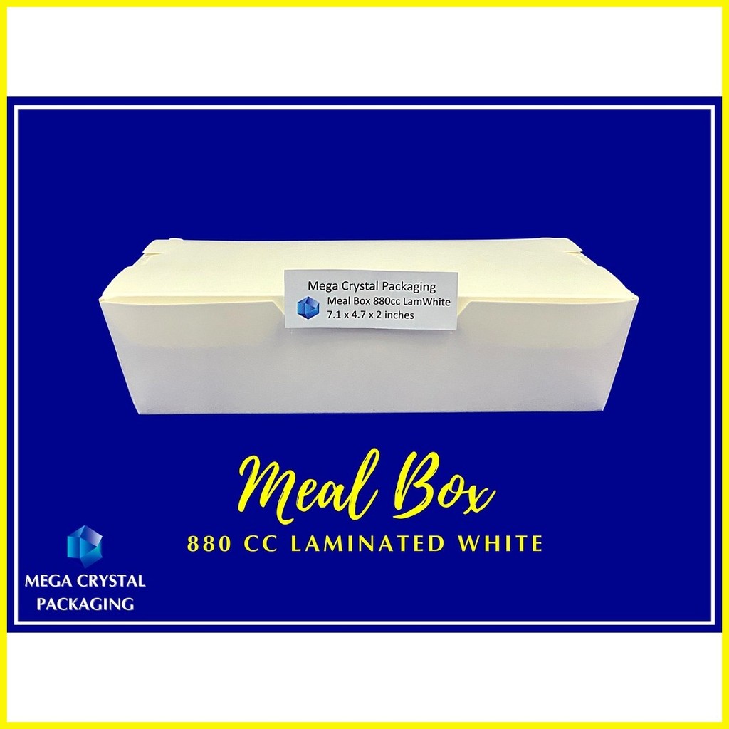 ∆ Trigem Meal Box 880 cc Laminated White ( 25 pcs. Per Box ) Lunch Box ...