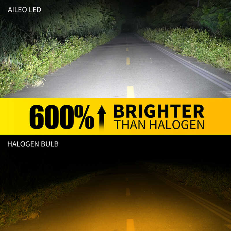 New AILEO 2 Pcs Led Bulbs H7 6000K 50000Lm High Power 120W Double Turbo ...