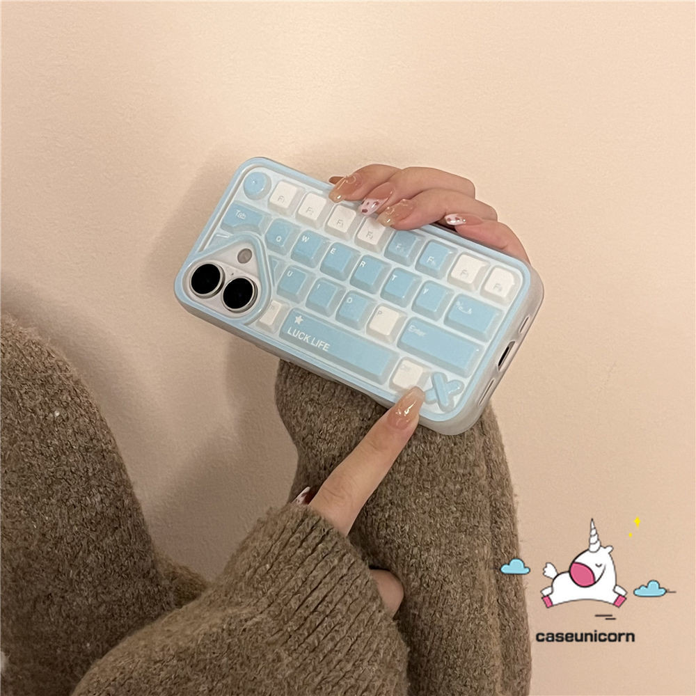 Trendy Creative Keyboard Cartoon Candy Color Case Compatible for IPhone ...