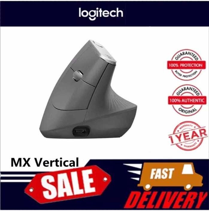 Logitech MX Vertical Advanced Elevated Ergonomic Wireless Mouse For Pc ...