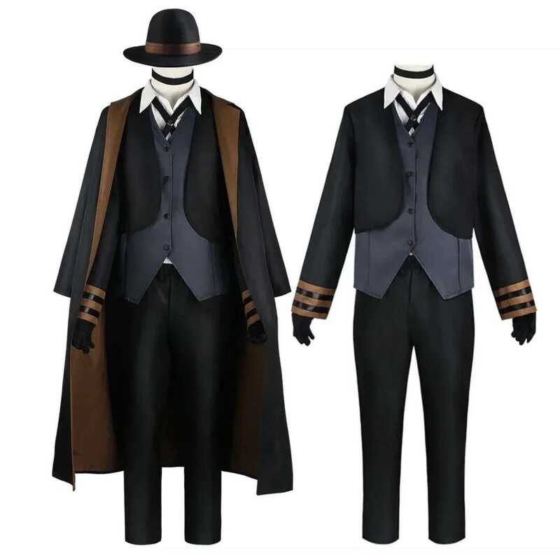 Xj Nakahara Chuuya Cosplay Costume Hat Uniform Trench Coat Pants Anime ...