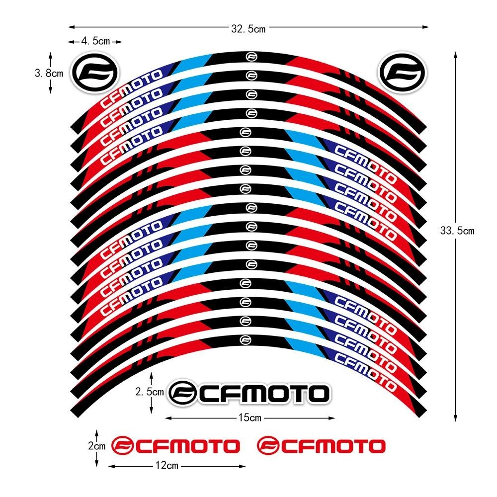 17 Inch Universal Wheel Mags Stickers for CFMOTO 450sr 250sr NK MT GT ...