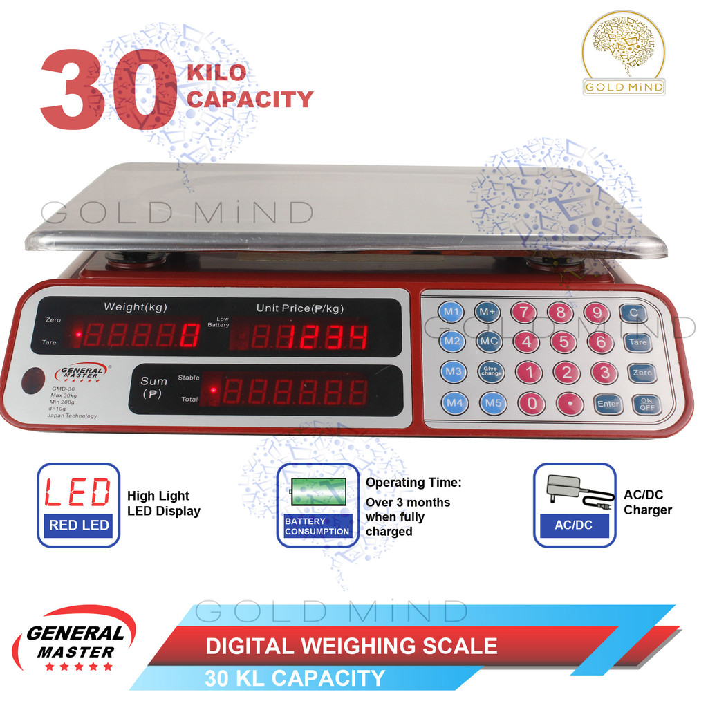 General Master Digital Weighing Scale with Price Computing Feature (30 ...