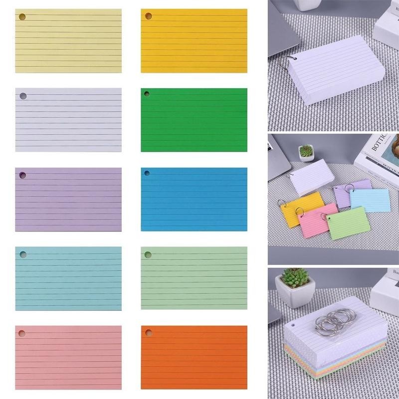 Binder memo, lined index cards, durable double-sided flash cards with ...