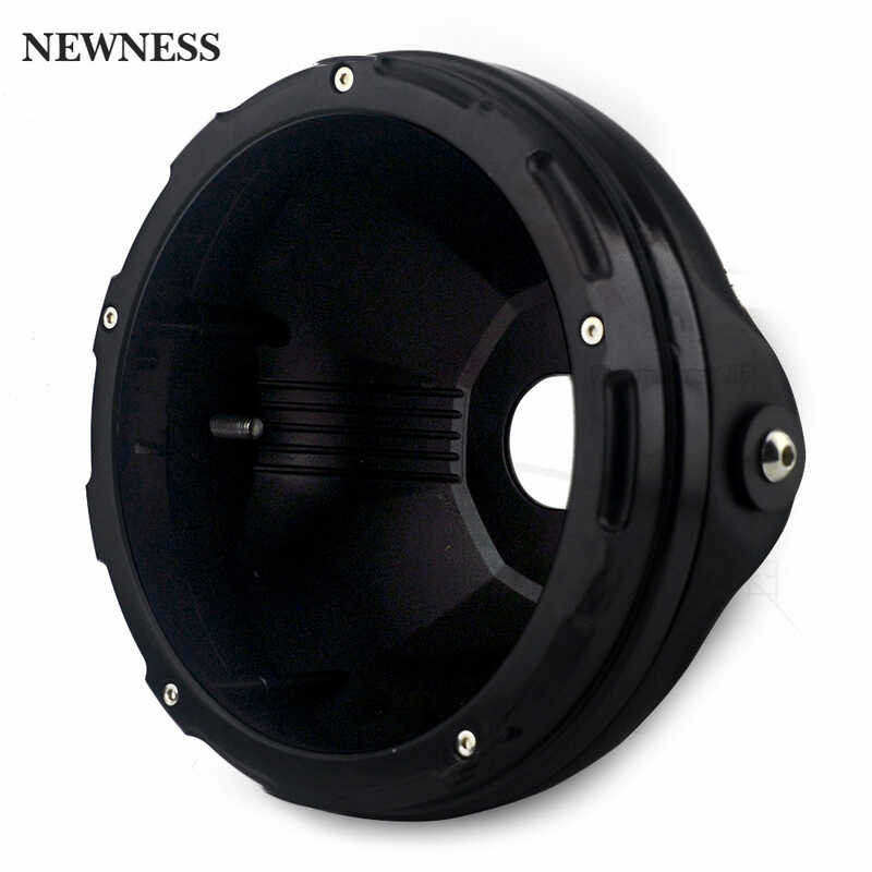 Universal Motorcycle Matte Black 7" Headlight LED Headlamp Light Bucket ...