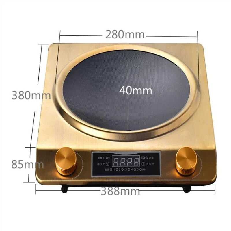 Household 3500W Large Power Concave/Flat Induction Cooker Waterproof ...