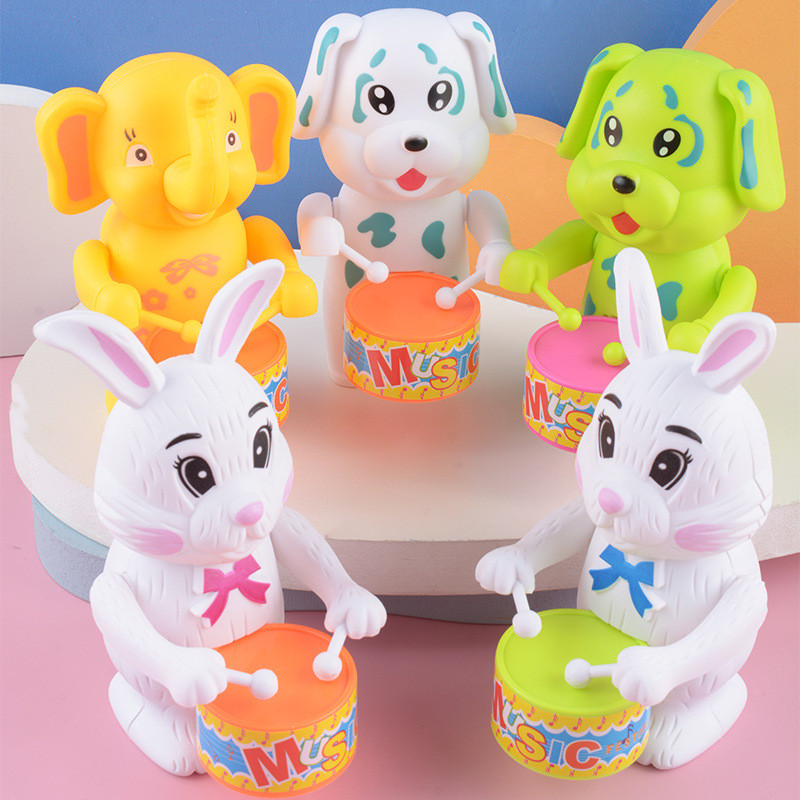 Cute Upchain winding drum animal winding rabbit toys children's boy and ...