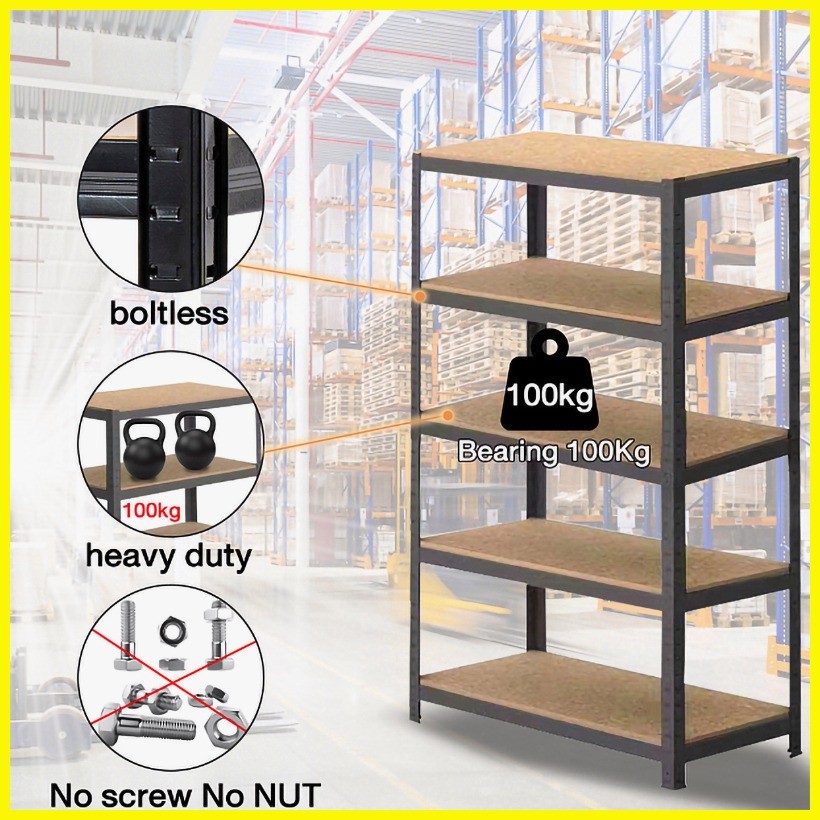 ♣ 6 Layer Metal Rack Boltless Rack Heavy Duty Steel Rack Metal Shelf Stainless Rack Metal rack ...