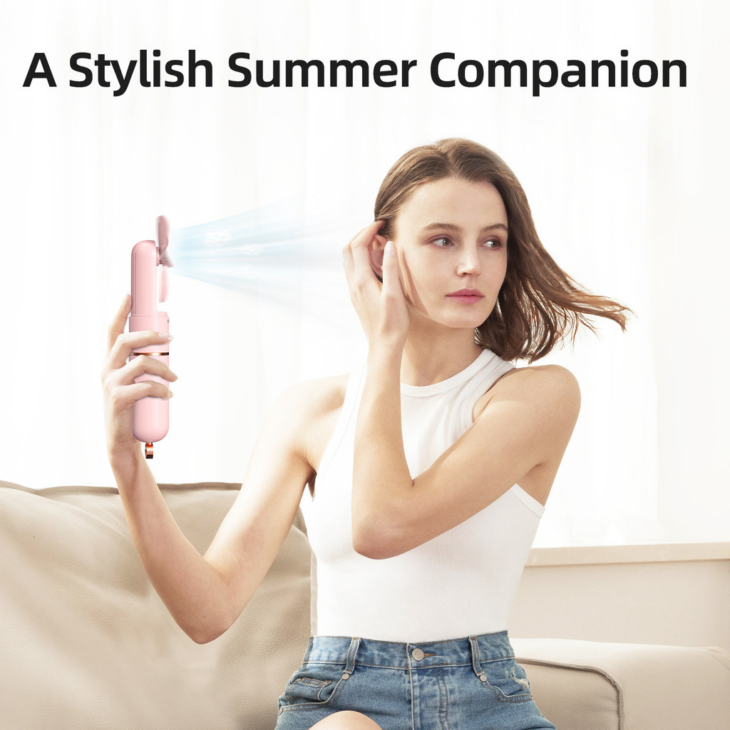 GOOJODOQ Mini Handheld Fan with 3 Speed Levels Automatic Stop Safe ...